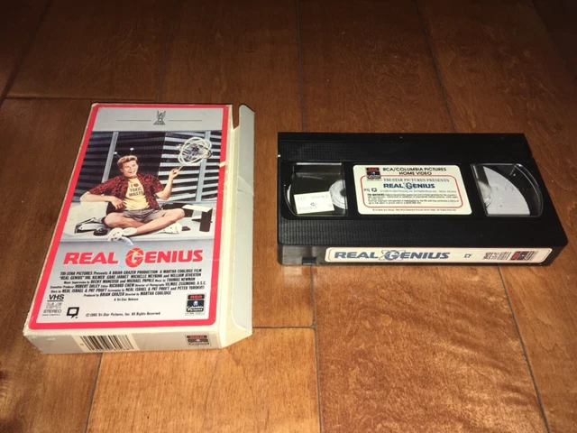 REAL GENIUS VHS 1985 Val Kilmer RCA Columbia Side-Loader Case 1st ...
