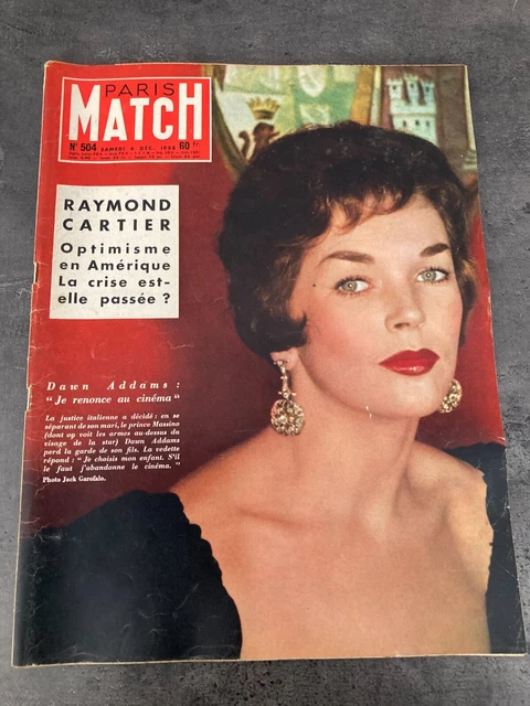 PARIS MATCH N°504 6/12/1958 DAWN ADDAMS ORDONEZ GENE TIERNEY ROI ...