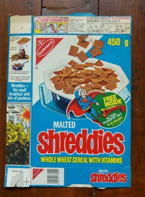 ORIGINAL 1981 NABISCO Shreddies Cereal Box - Superman II (Scene 2) £48. ...