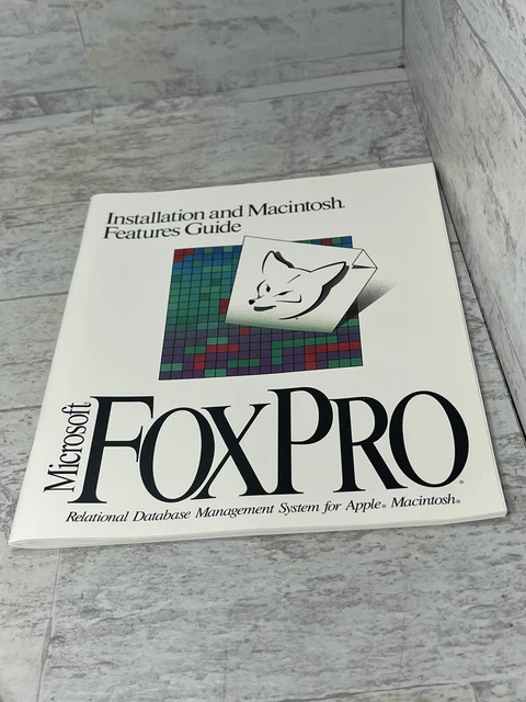VINTAGE MICROSOFT FOXPRO 2.6 Instillation Guide Only Standard Edition ...