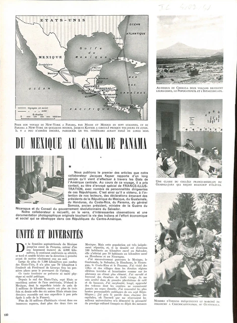 CARTE DU MEXIQUE au canal de Panama voyage de Jacques Kaysers ...