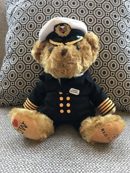 CAPTAIN TED FUNNEL Soft Toy Red Funnel Ferries Isle Of Wight Hat VGC £ ...