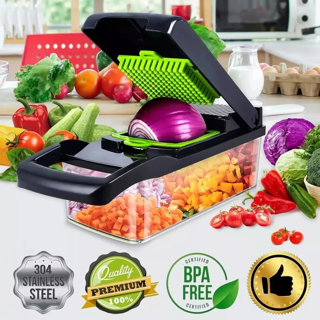 VEGETABLE CHOPPER FRUIT Salad Mandolin Slicer Food Dicer Cutter Peeler ...