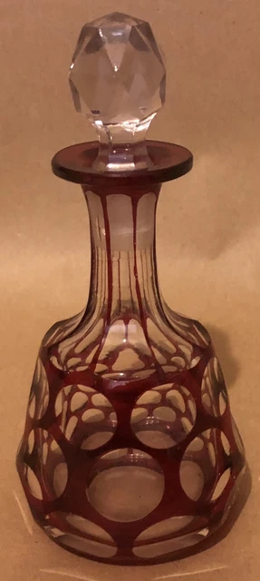 ANTIQUE VICTORIAN RUBY Flash Cut Glass Perfume Scent Bottle £24.00 ...