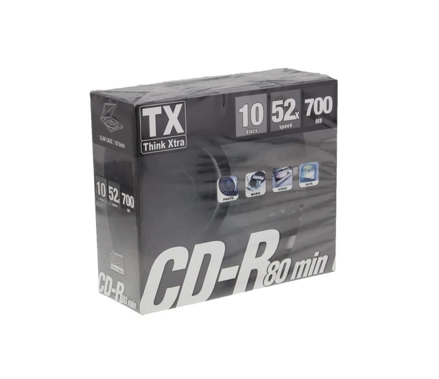 TRAXDATA PACK DE 10 Cdr Tx Think Xtra Slimcase Vitesse X52 700Mo (CD ...