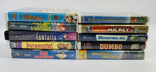 LOT OF 10 VINTAGE Animated Disney Clamshell VHS Tapes - Tested EUR 36 ...