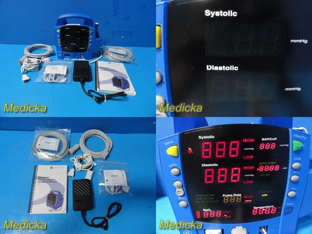 GE DINAMAP DPC420MR-EN Procare Patient Monitor, Masimo SpO2, Leads ...