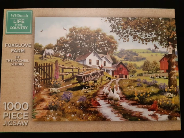WHSMITH LIFE IN The Country Foxglove Farm 1000 Piece Jigsaw Puzzle £5. ...