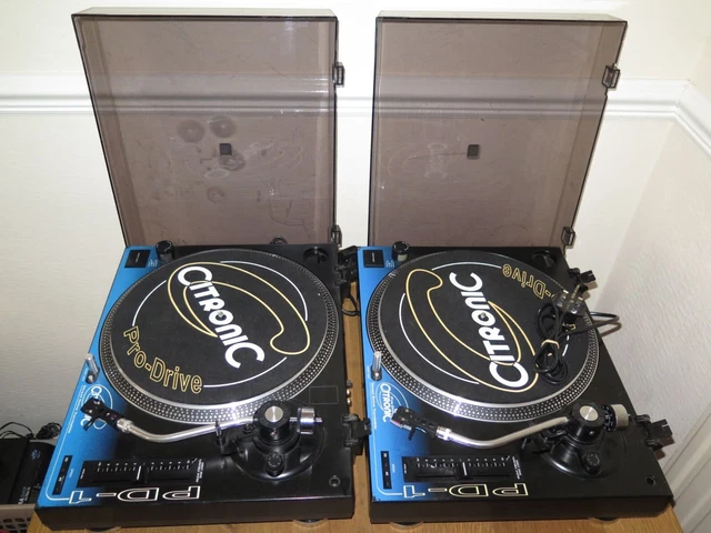 2 X CITRONIC PD-1 DJ turntable with cardridge & stylus - PAIR / BOTH ...