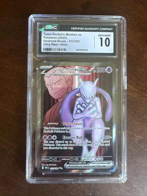 POKEMON TEAM ROCKET'S Mewtwo EX 213/182 Destined Rivals Full Art CGC 10 ...