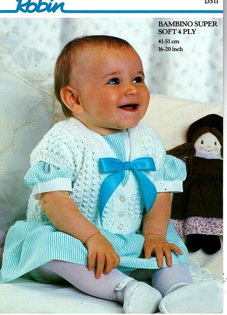 ROBIN BAMBINO SUPER Soft 4 ply KNITTING PATTERN, Baby Boy, Girl ...