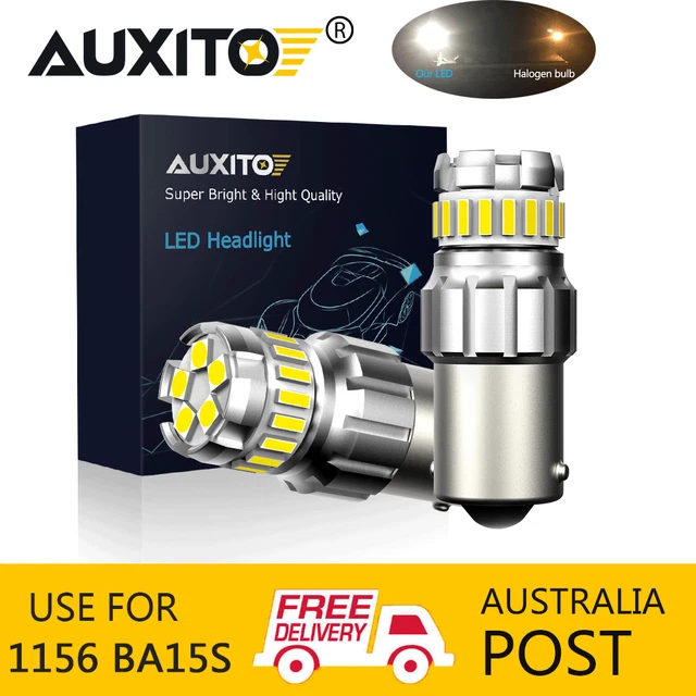 AUXITO 1156 BA15S P21W Canbus LED Reverse Stop Turn Light Bulb Globe 6500K White $23.99 ...