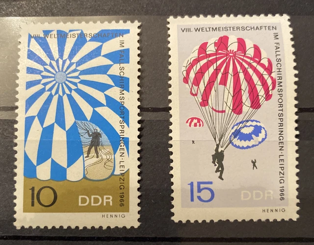 DDR MI.-NR. 1193-1194 postfrisch VIII. WM Fallschirmspringen Leipzig ...