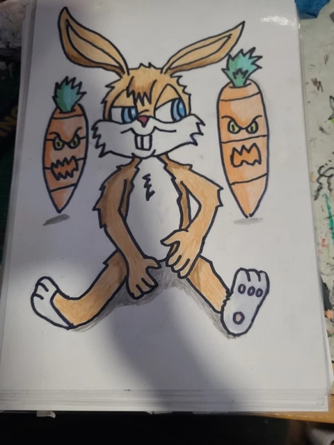 A ORIGINAL A4 Laminated Drawing Of My Own Character Called Not Bothered ...