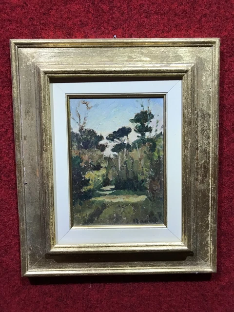 BANDOLI DIPINTO OLIO su cartone pressato paesaggio 22x16 cm 1962 ...