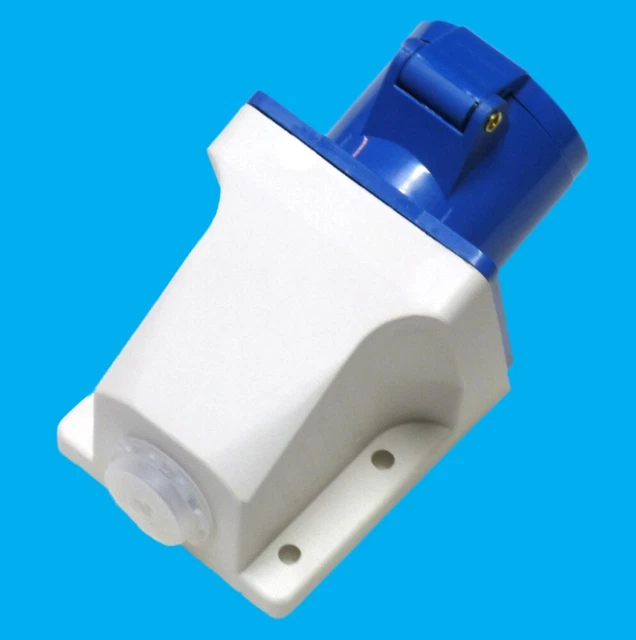 CARAVAN MAINS SOCKET surface mounted inlet 16amp 220 volt complete with ...