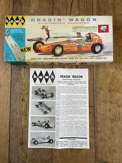VINTAGE HAWK MODEL Car Kit Dragin' Wagon Customized Dragster £5.91 ...