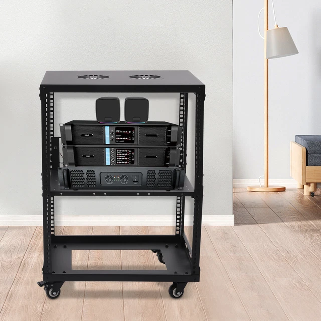 OPEN FRAME SERVER Rack Network Server Rack Black 12U 4 Post Relay Rack ...