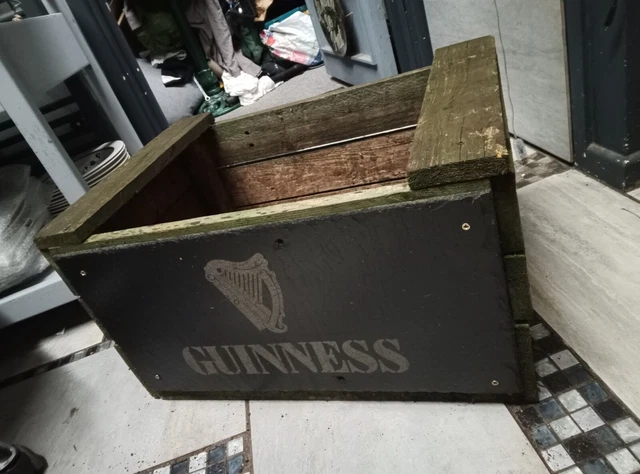 GUINNESS SLATE Fronted Strong Treated Vintage Wooden Crate (Outdoor ...