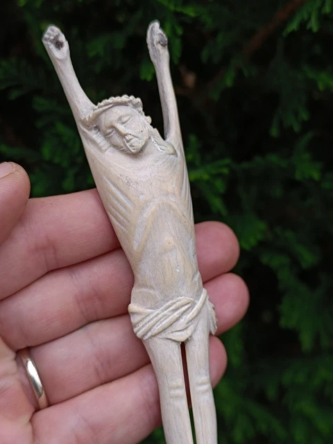 CHRIST CRUCIFIX JANSÉNISTE ancien sculpté travail religieux XIX antique ...