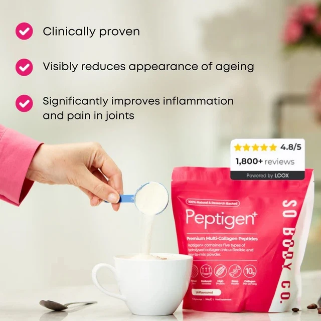 SO BODY CO Peptigen+ Multi Collagen Peptide Supplement 300g NEW SEALED ...