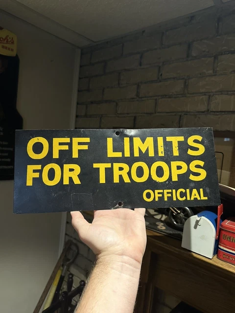 1950S OFF LIMITS For Troops Military Advertising Sign Militaria Sign ...