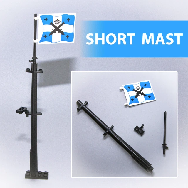 VTG 1989 LEGO Pirates SHORT MAST with FLAG for Caribbean Clipper Ship ...