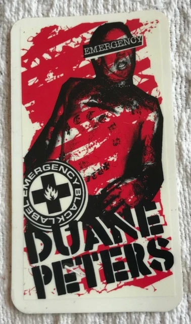 VINTAGE DUANE PETERS Black Label Emergency skateboards sticker NOS $18. ...