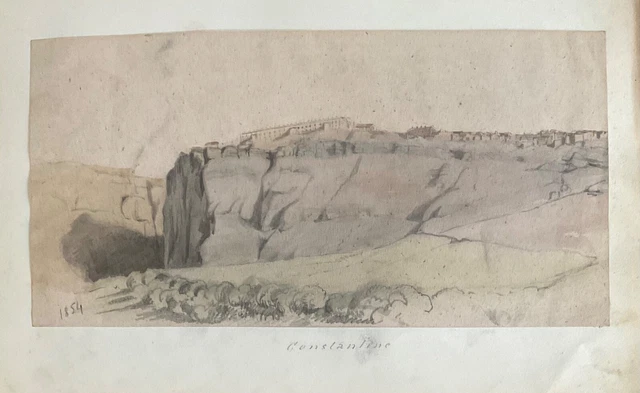 RARE DESSIN COULEUR 1854 Constantine Algerie Carnet De Voyage EUR 80,00 ...