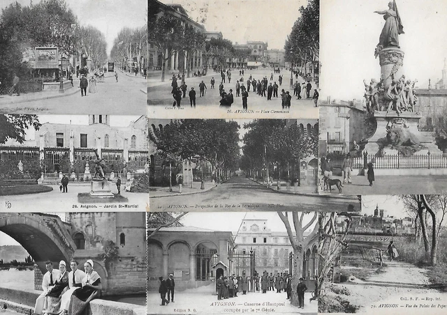LOT DE 15 cartes postales anciennes ,ville de AVIGNON , dept 84. 103 ...