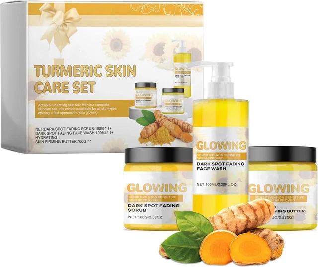 TURMERIC SKINCARE SET,3PCS Turmeric Skincare Set for Teenagers Girls ...