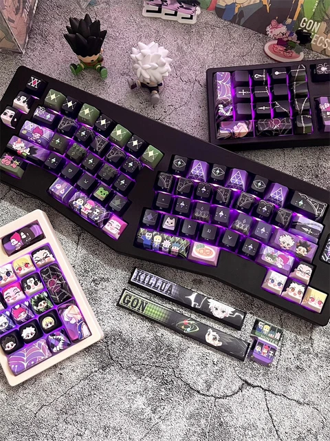ANIME HUNTER X HUNTER PBT Keycap Killua Zoldyck GON FREECSS Keycaps 142 ...