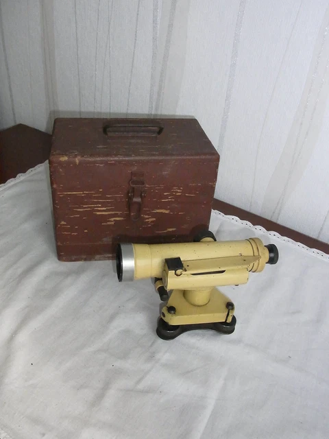 ALTES NIVELIERGERÄT THEODOLIT im Holzkasten Gustav Heyde Dresden Nr ...