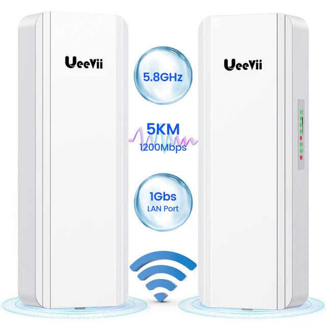 5.8G 1000MBPS 5KM CPE POE WIFI Network Extender Point to Point Wireless Bridge EUR 89,99 ...