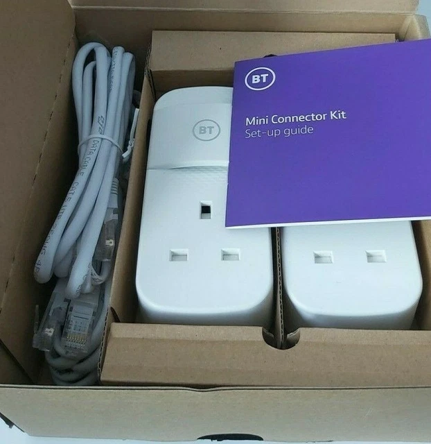 BT MINI CONNECTOR Kit V2 Gigabit 2-Port Powerline Passthrough Adapter ...