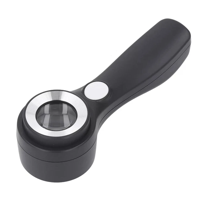 LED LUPE 60FACH Vergrößerung Beleuchtung Vergrößerungsglas Handlupe ...