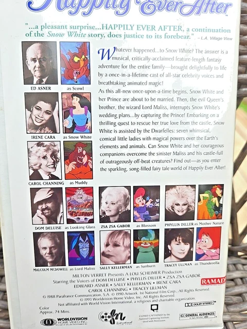 HAPPILY EVER AFTER VHS Promotional Screener! Snow White 1993 Dom ...