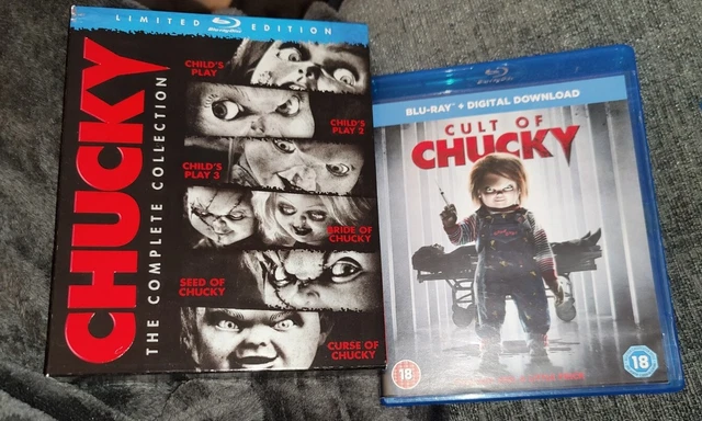 CHUCKY THE COMPLETE Collection Boxset Bluray Plus Cult. Region Free USA ...