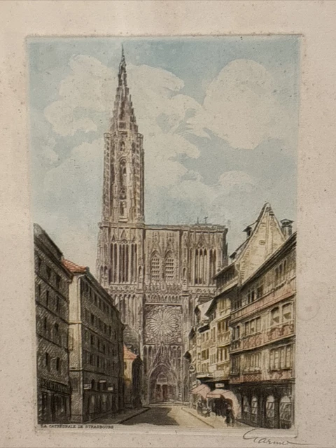 SOUSVERRE GRAVURE DESSIN Ancien Signé Cadre Tableau Cathédrale ... SOUSVERRE GRAVURE DESSIN Ancien Signé Cadre Tableau Cathédrale ...