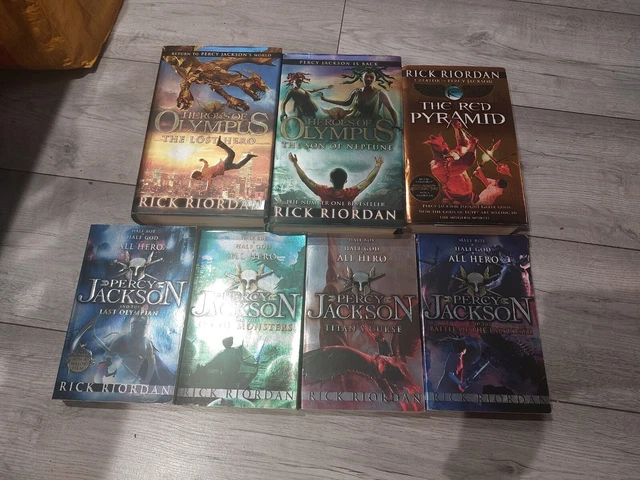 RICK RIORDAN PERCY Jackson x 4 paperback book set 3 x hardback bundle ...