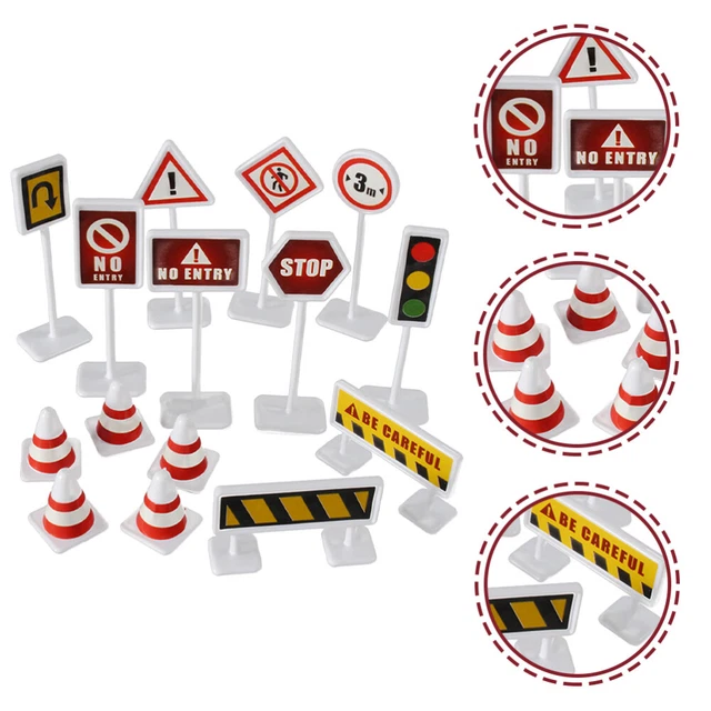 10 SETS TRAFFIC Signs for Kids Train Micro Scene Child Miniature £11.25 ...