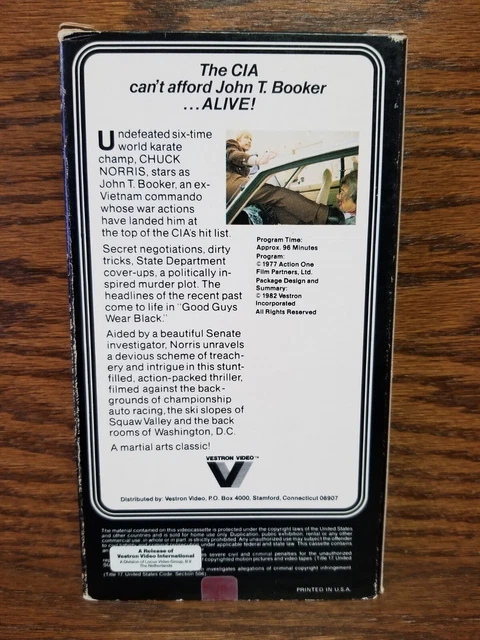 GOOD GUYS WEAR BLACK (1982 VHS) Vestron Video - Chuck Norris Early ...