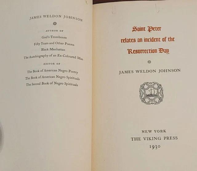 SCARCE AFRICAN AMERICAN James Weldon Johnson Signed Book Harlem ...