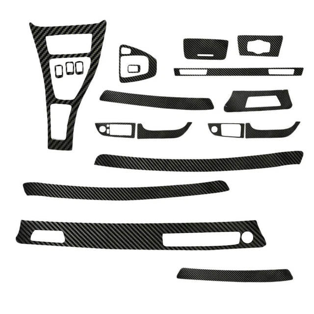 3D CARBON FIBER Vinyl Trim Decal Set for E90 05 13 Exclusive Upgrade £ ...