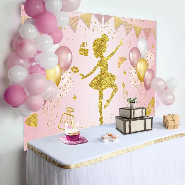 LOFARIS PINK SWEET Balloon Ballerina Happy Birthday Backdrop $36.09 ...