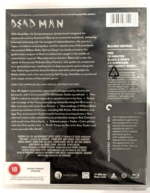 DEAD MAN (1995) - Blu-ray - New & Sealed - Criterion Edition - Johnny ...