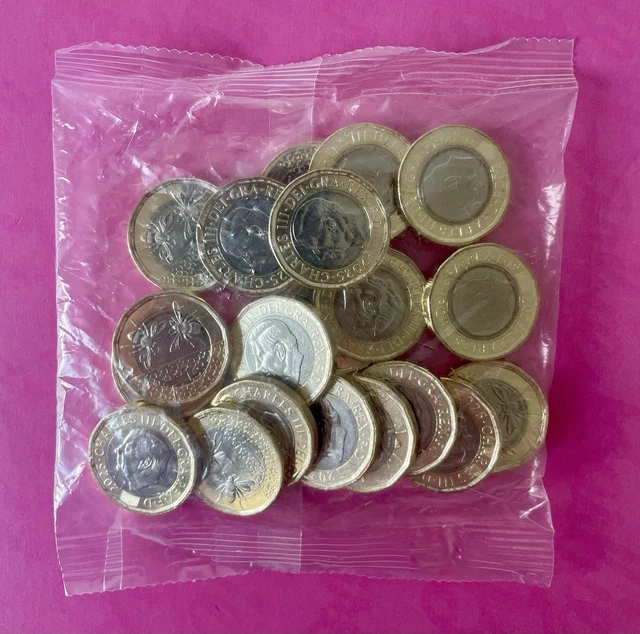2025 KING CHARLES Bee Sealed Bag Of 20 Coins One Pound £1 Coin Bees ...