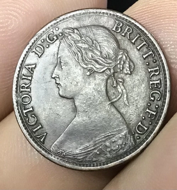 1864 BRITISH QUEEN Victoria One Farthing Coin Very Nice Details #5906 £ ...