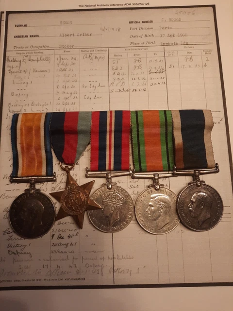 WW1 AND WW2 Royal Navy Medal Group LSGC PO Heron HMS Delight RN Medals ...