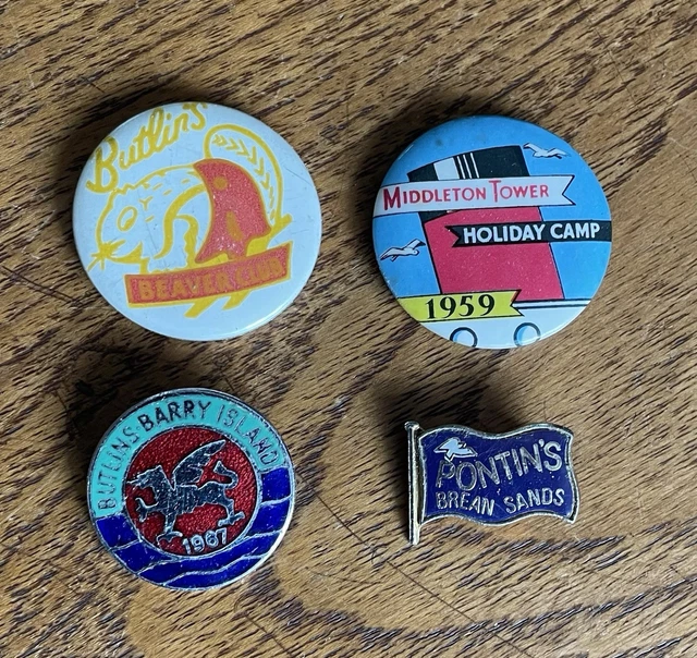 BUTLINS/PONTINS HOLIDAY CAMP Badges x 4 £11.12 - PicClick UK